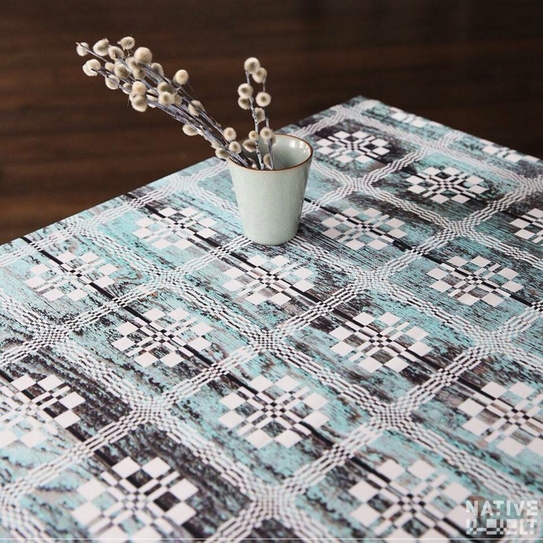 Table Cloth Rectangle Tablecloth Mint Green Tablecloth Rustic Wood ...