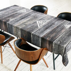Tablecloth Rustic Wood Tablecloth Rectangle Gray Table Cover Square ...