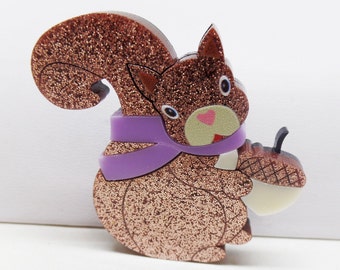 Squirrel Brooch | Etsy