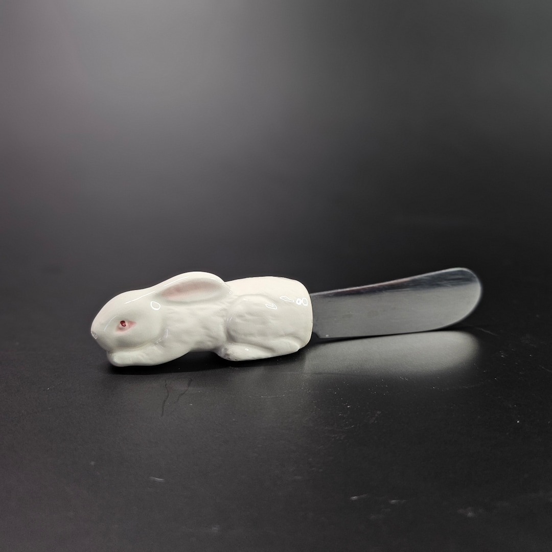 Ceramic Bunny Rabbit Spreader Display Easter - Etsy