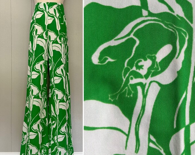 1970s Julia Montgomery Frog Tog Green and White Pants - Etsy