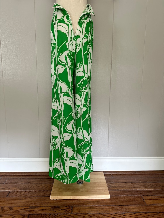 1970s julia montgomery Frog Tog green and white pants - Gem