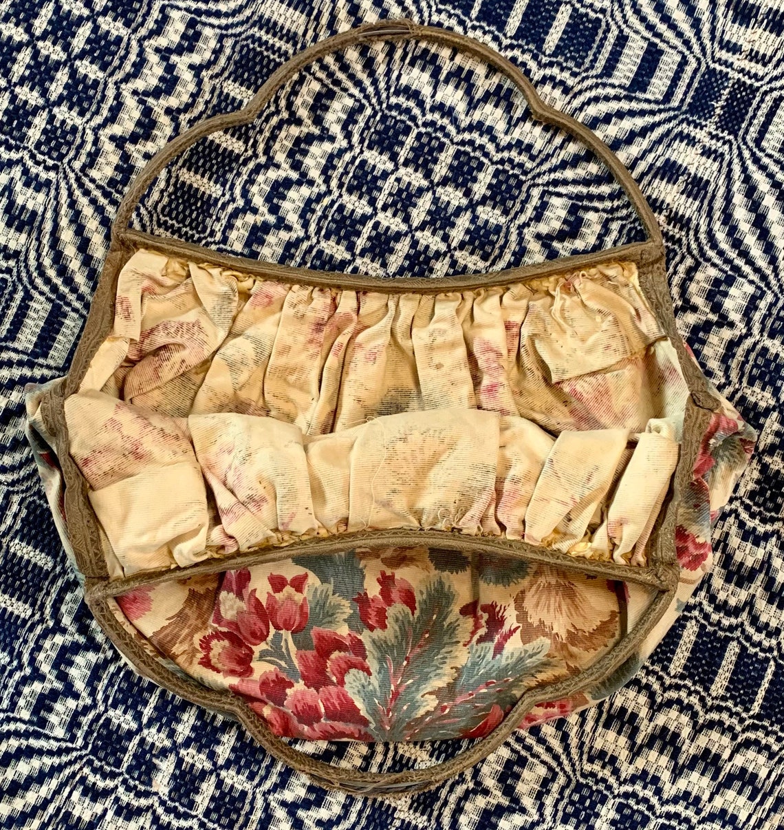 Early 1900s Antique Cloth Bag With Tapestry Covered Metal - Etsy