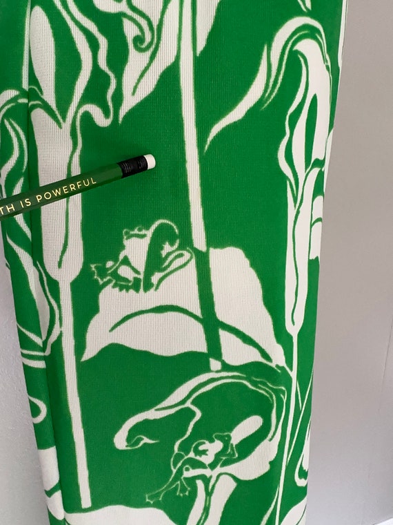 1970s julia montgomery Frog Tog green and white pants - Gem