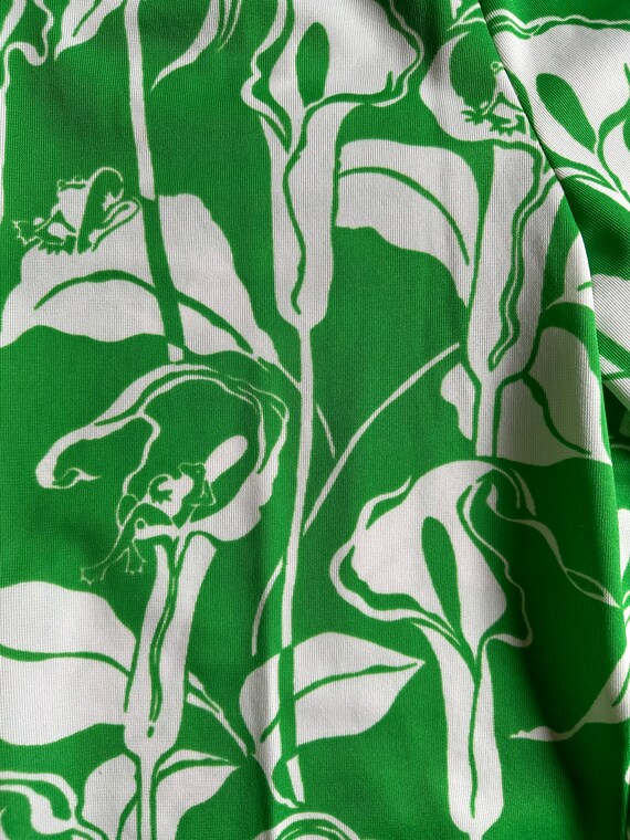 1970s julia montgomery Frog Tog green and white pants - Gem