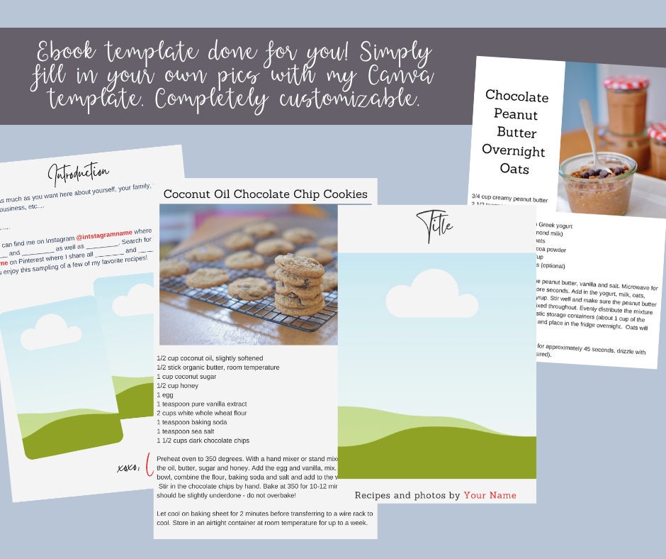 CANVA E-recipe Book Template - Etsy