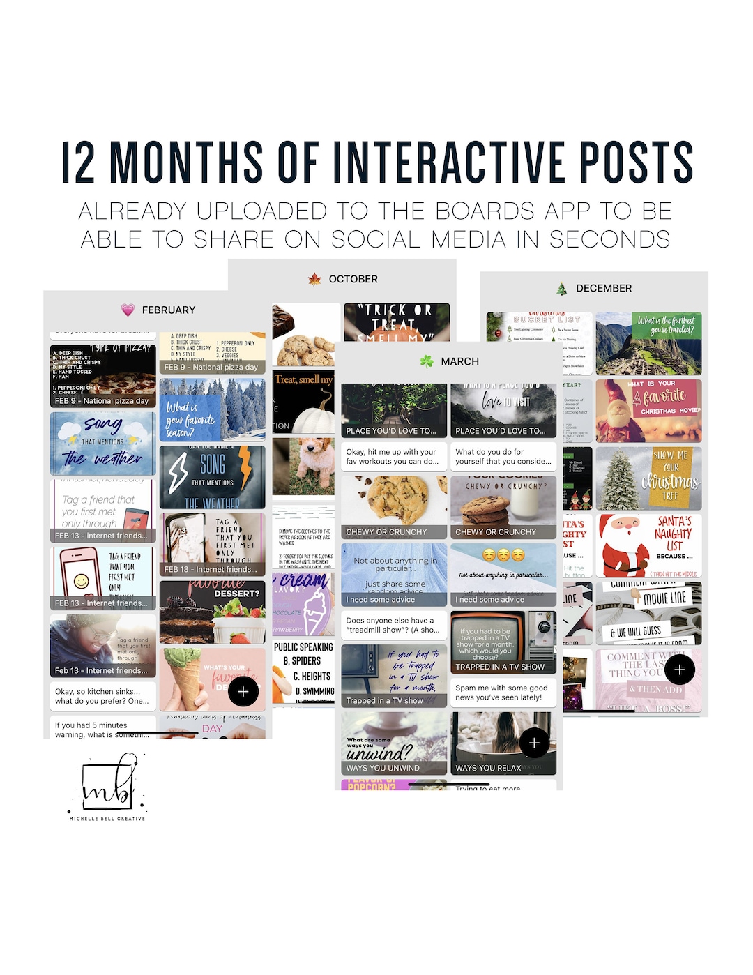 12 Months of Interactive Social Media Posts - Etsy