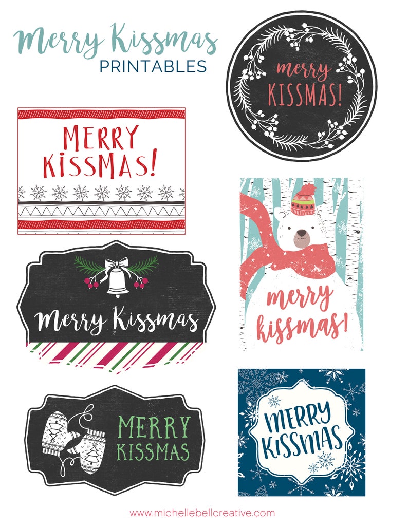 Merry Kissmas Tags (DIGITAL Instant Download) - Etsy