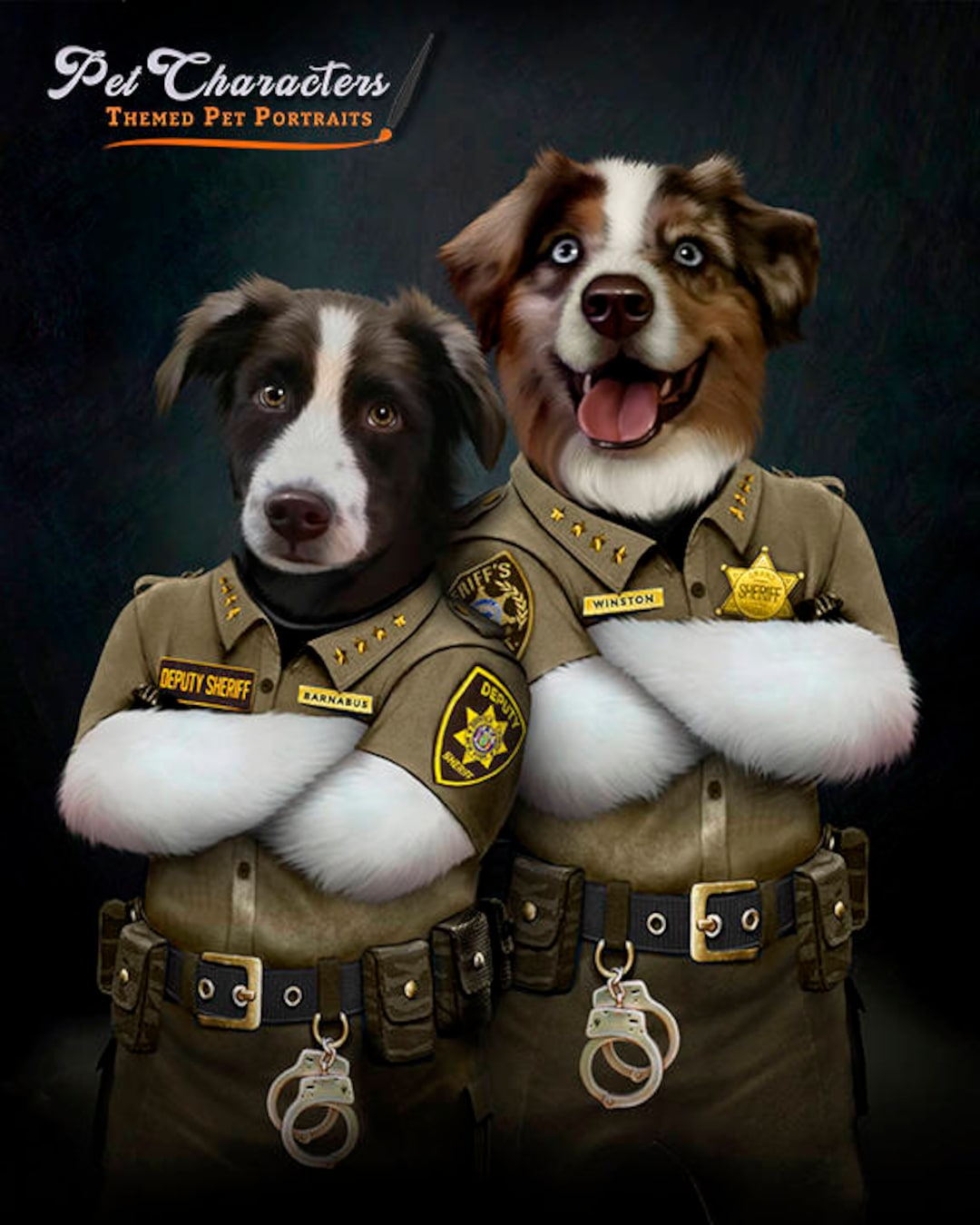 Canine Cop / Deputy and Sheriff Custom Pet Portrait , Police Dog Pet ...
