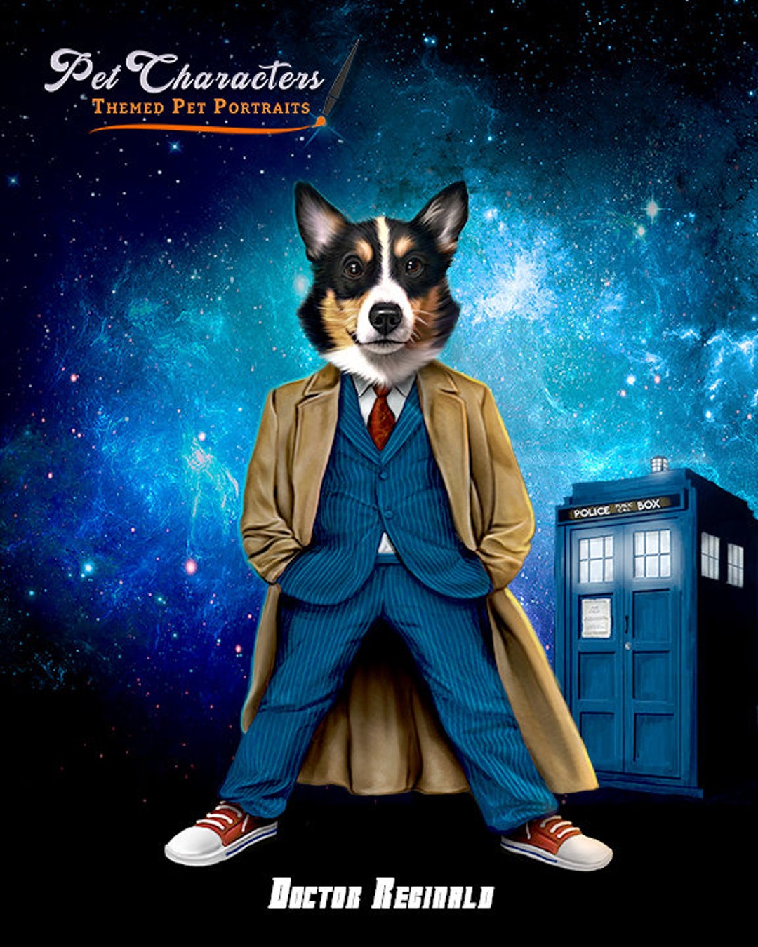 Dr. Who Pet Portrait Dr. Who Gift for Pet Lover your Pet as - Etsy
