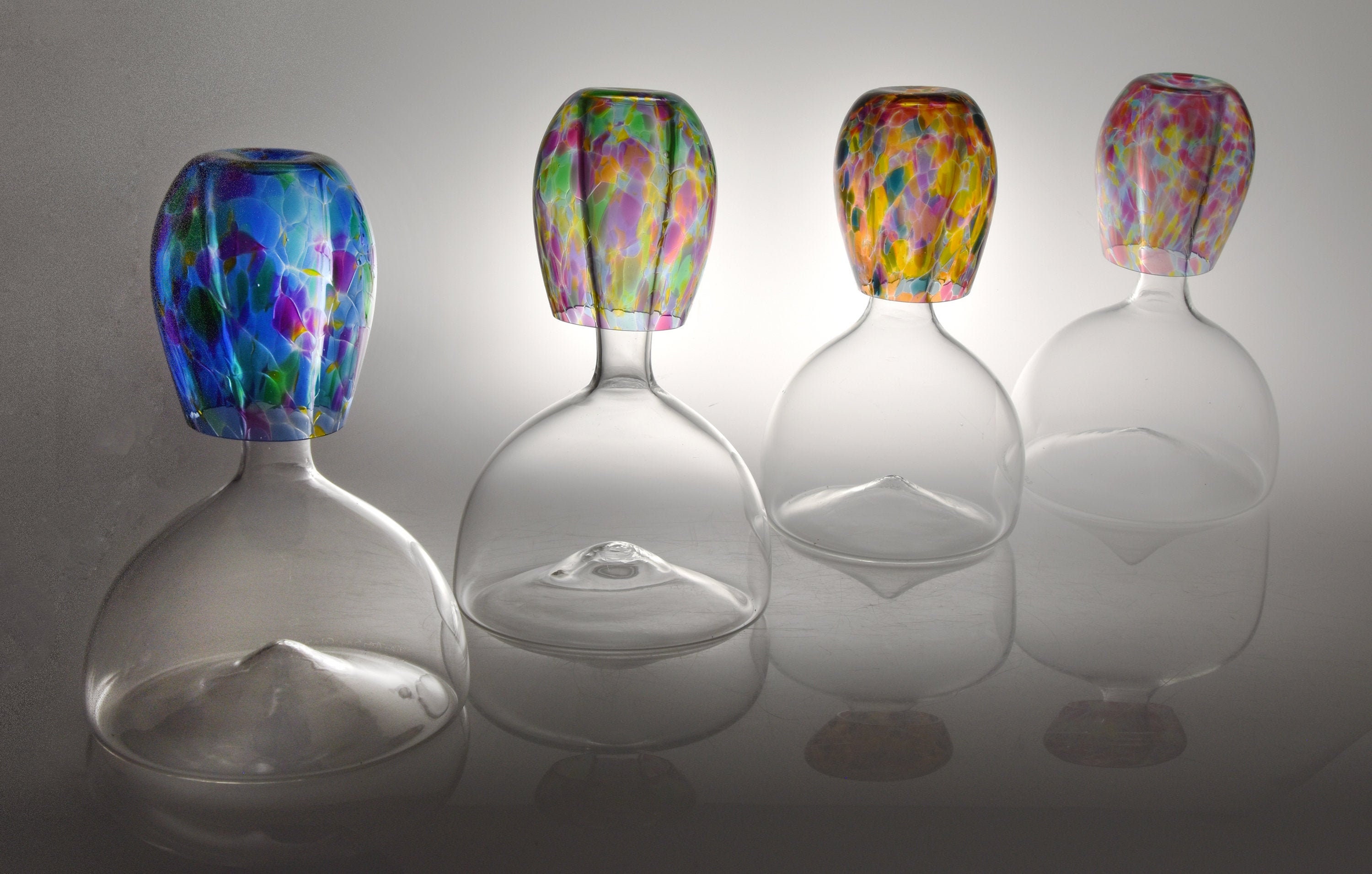 Hand Blown Glass Wine Decanter, Gifts for the Wine Lover, Colorful Wine ...