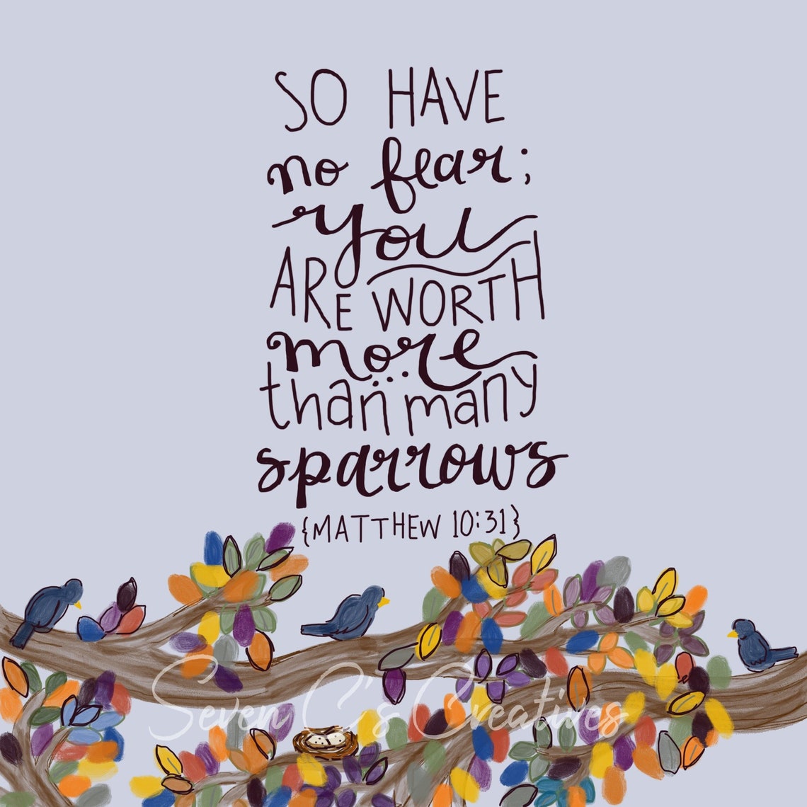 You Are Worth More Than Many Sparrows Digital Art Print | Etsy