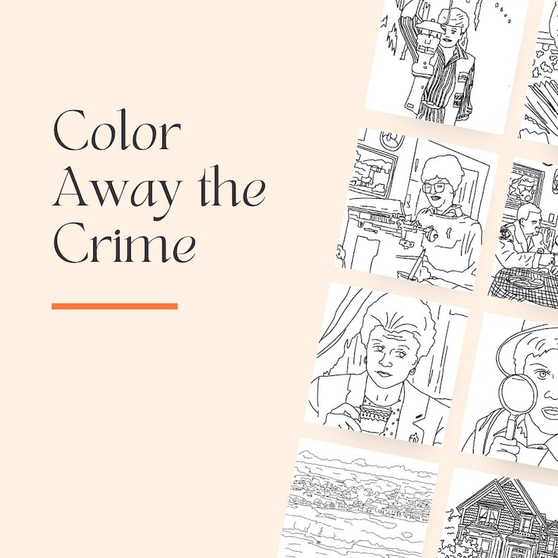 Murder, She Wrote Adult Coloring Book | Cozy Mystery Coloring Pages ...