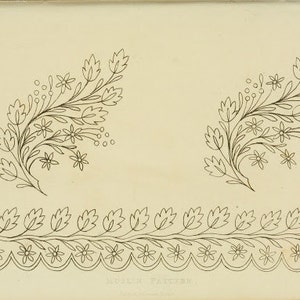 Historical Hand Embroidery Design - 1826 Floral Sprigged Apron or ...