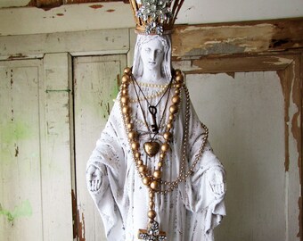 White Virgin Mary Statue - Etsy
