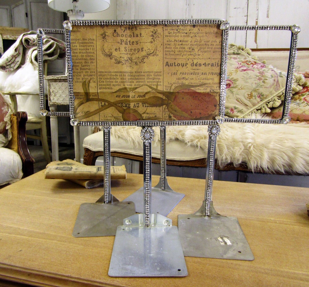 Jeweled Table Frames or Event Table Placement, Rhinestone Shabby ...