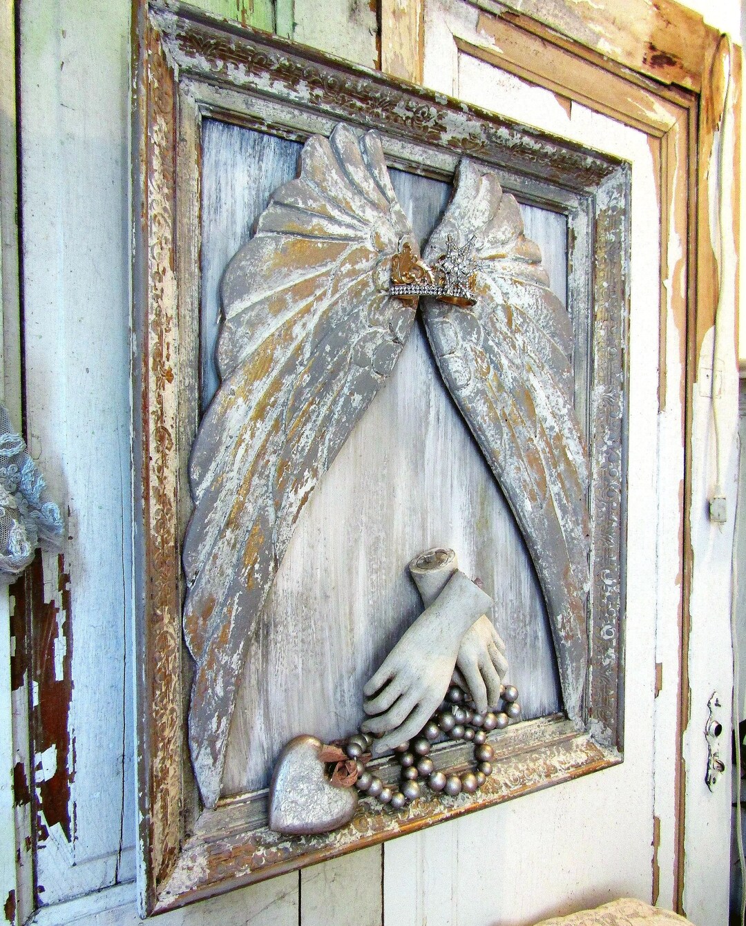 Cage Doll Angel Inspired Wall Art, Religious Framed Large Wings With ...