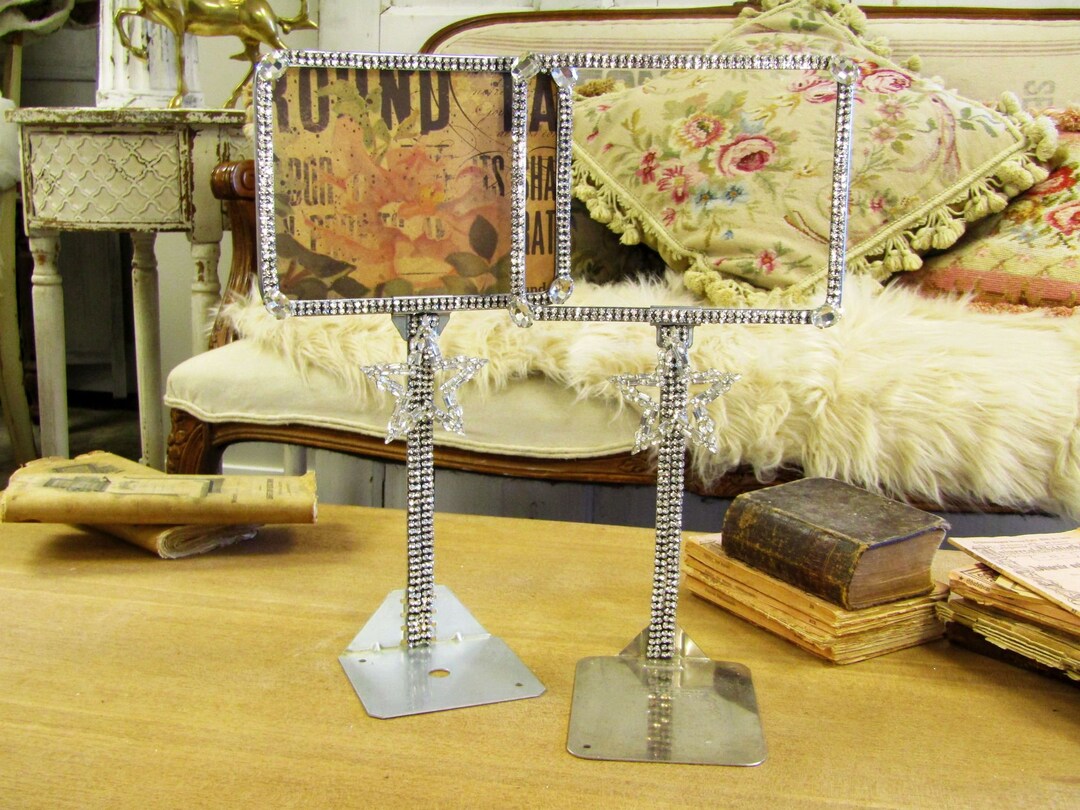 Rhinestone Jeweled Table Picture Frames, Wedding or Event Place Setting ...