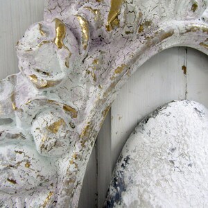 Large Swan Head and Frame Wall Decor, Distressed Jeweled Rustic Crowned ...