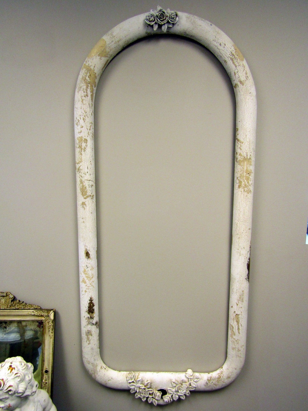 Antique Wood Bathtub Rim Frame, Upcycled White Shabby Cottage ...