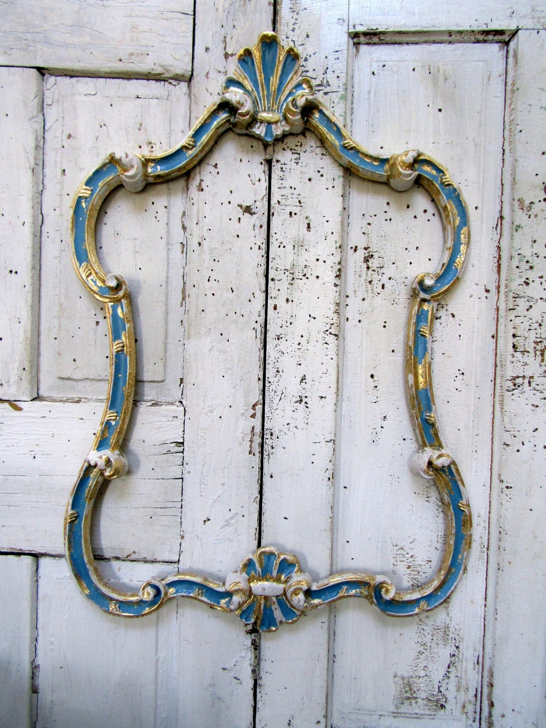 French Shabby Chic Wall Frame Ornate Shape Wall Decor, Painted With ...