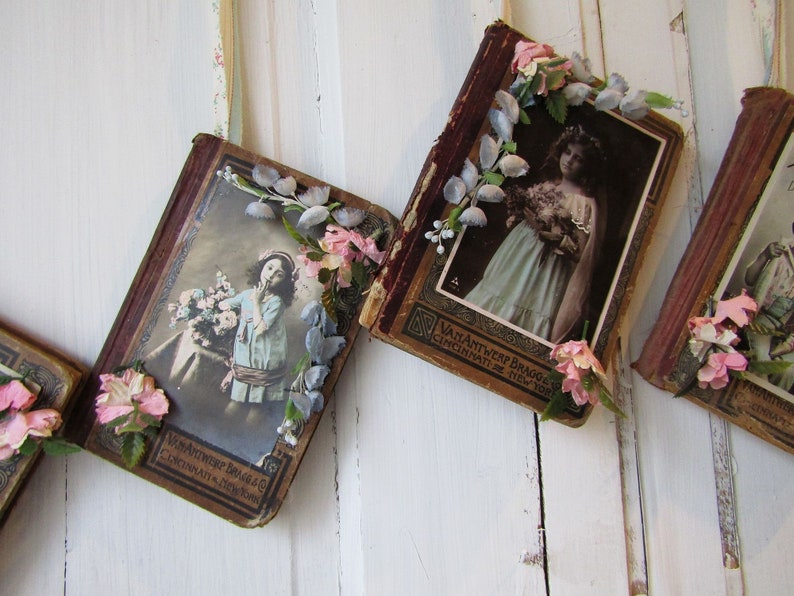 Embellished Antique Book Set Wall or Table Decor Old Books - Etsy