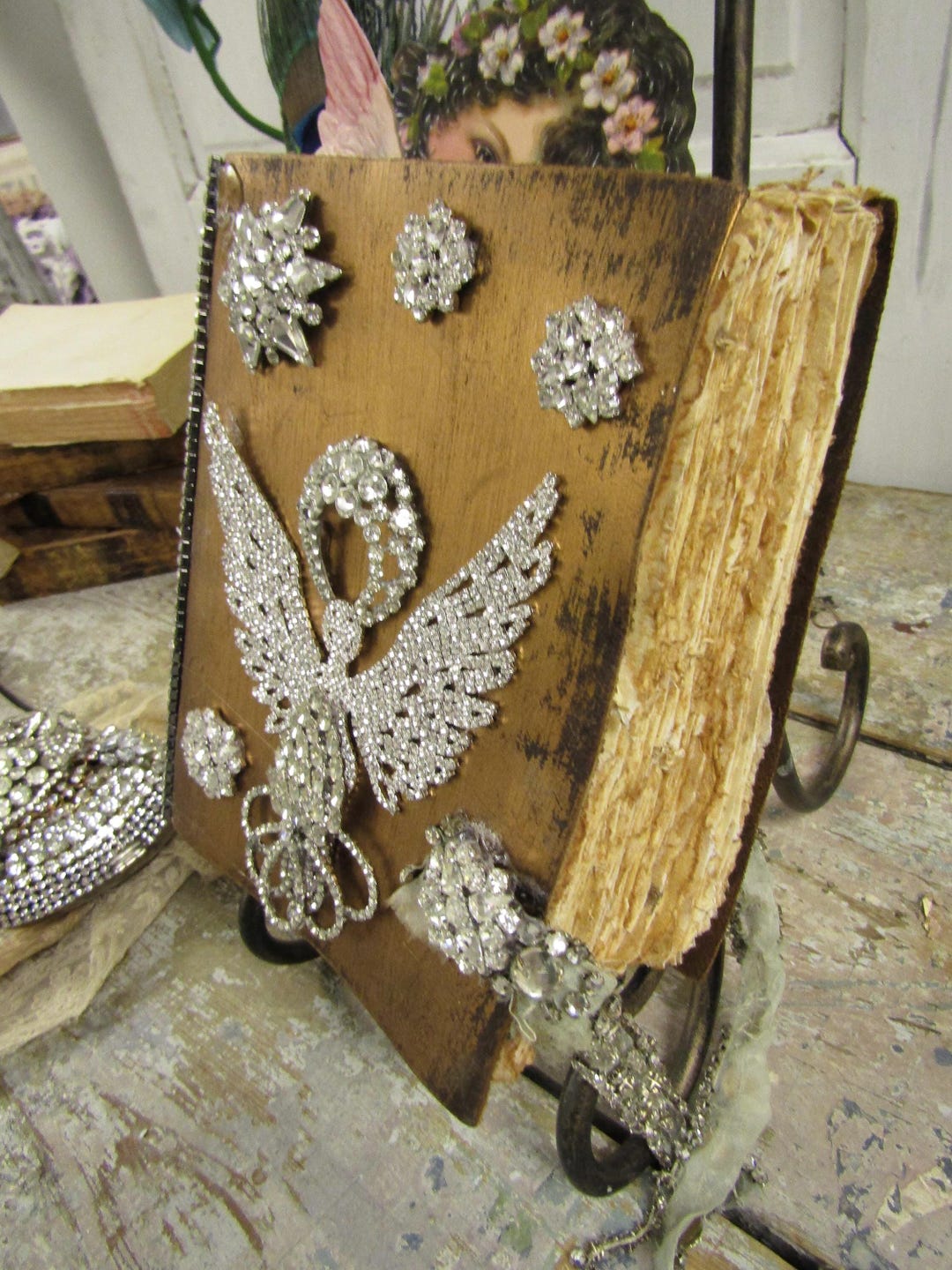 Handmade Soft Gold Leather Journal Jeweled, Filled With Handmade Plain ...