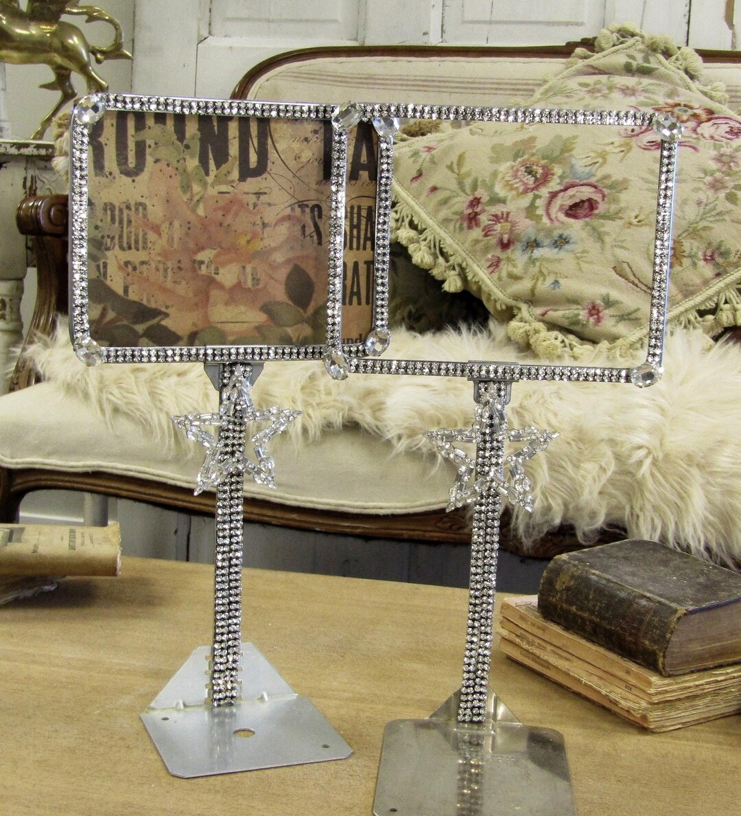 Rhinestone Jeweled Table Picture Frames, Family Photo Wedding or Event ...
