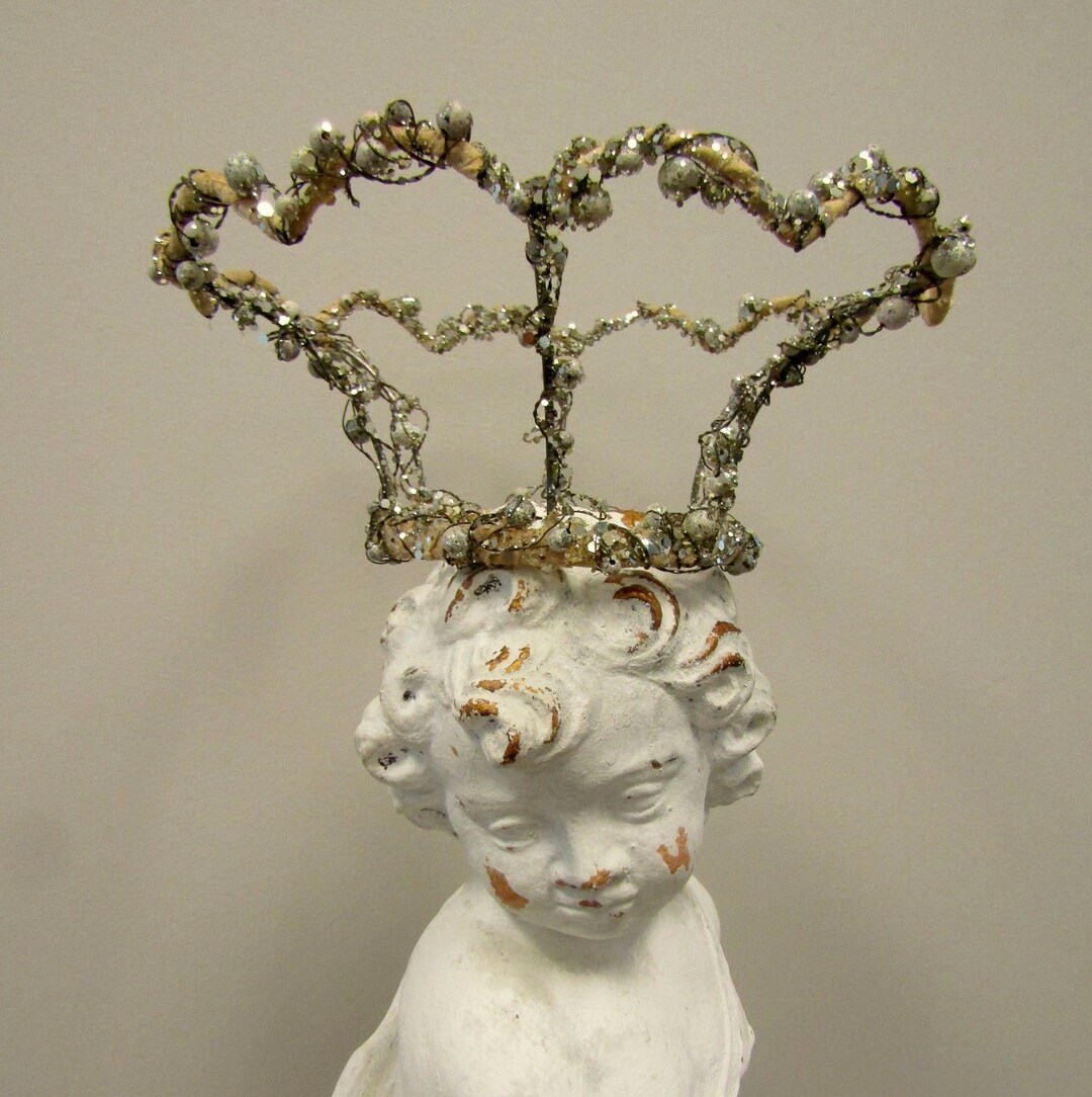 Vintage Handmade Pearl Wire Crown With Glitter French Nordic - Etsy