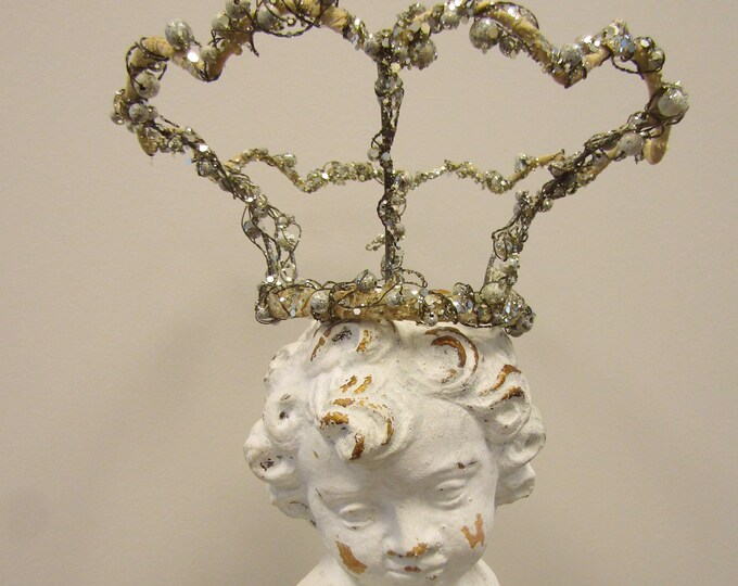 Vintage Handmade Pearl Wire Crown With Glitter French Nordic, Created ...