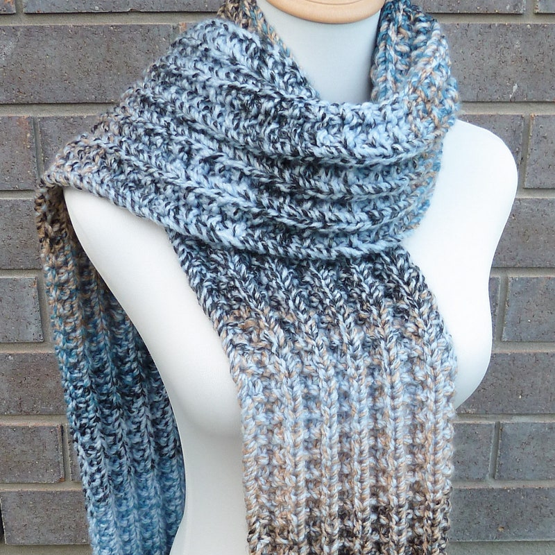 Blue Chunky Scarf - Etsy