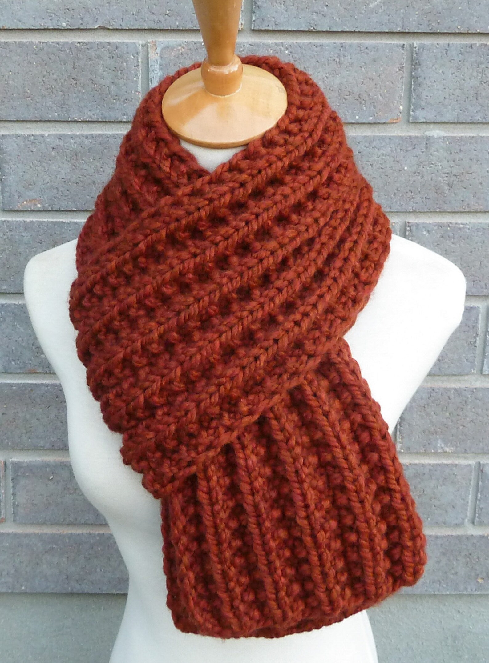 Spice Wool Scarf Rust Orange Wool Scarf Lambswool Scarf - Etsy