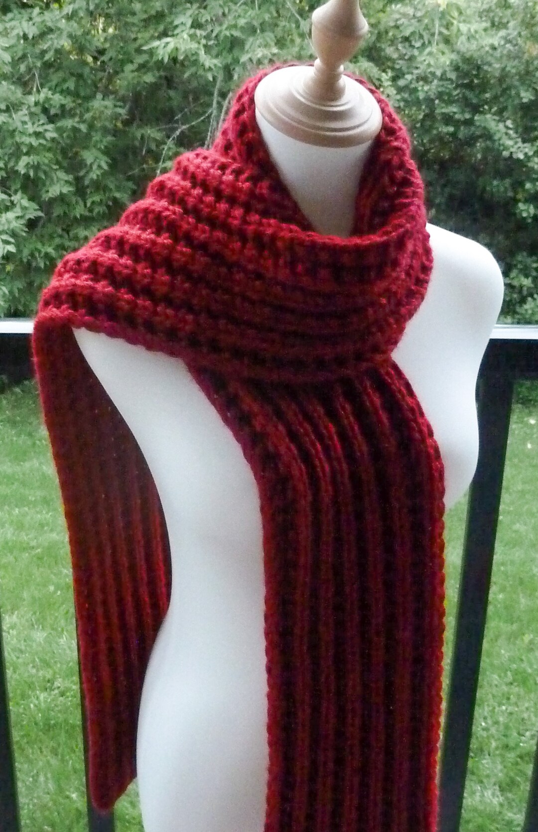 Wine Red Scarf Dark Red Large Scarf Bulky Knit Scarf Ready to Ship - Etsy