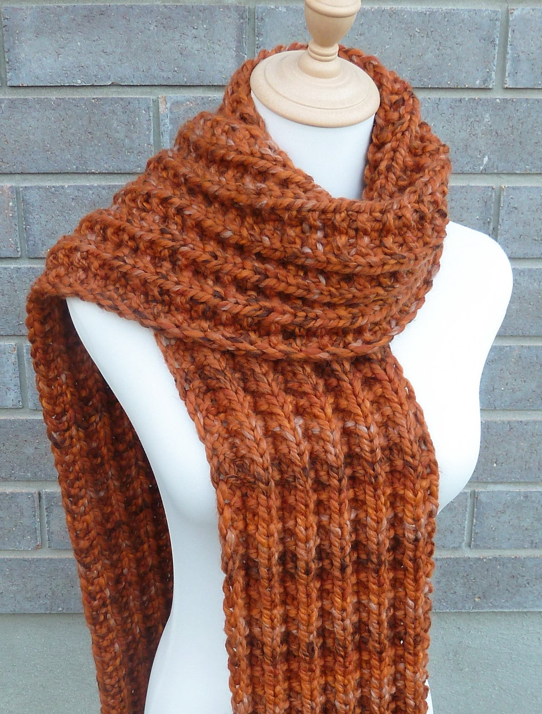 Multicolor Wool Scarf Burnt Orange Wool Scarf Lambswool Scarf Super ...