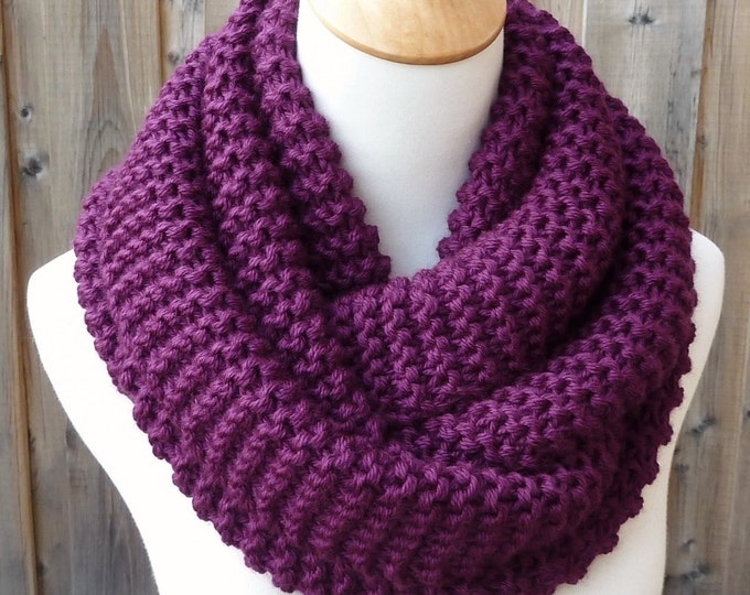 Grape Infinity Scarf Plum Infinity Scarf Chunky Knit Scarf Circle Scarf ...