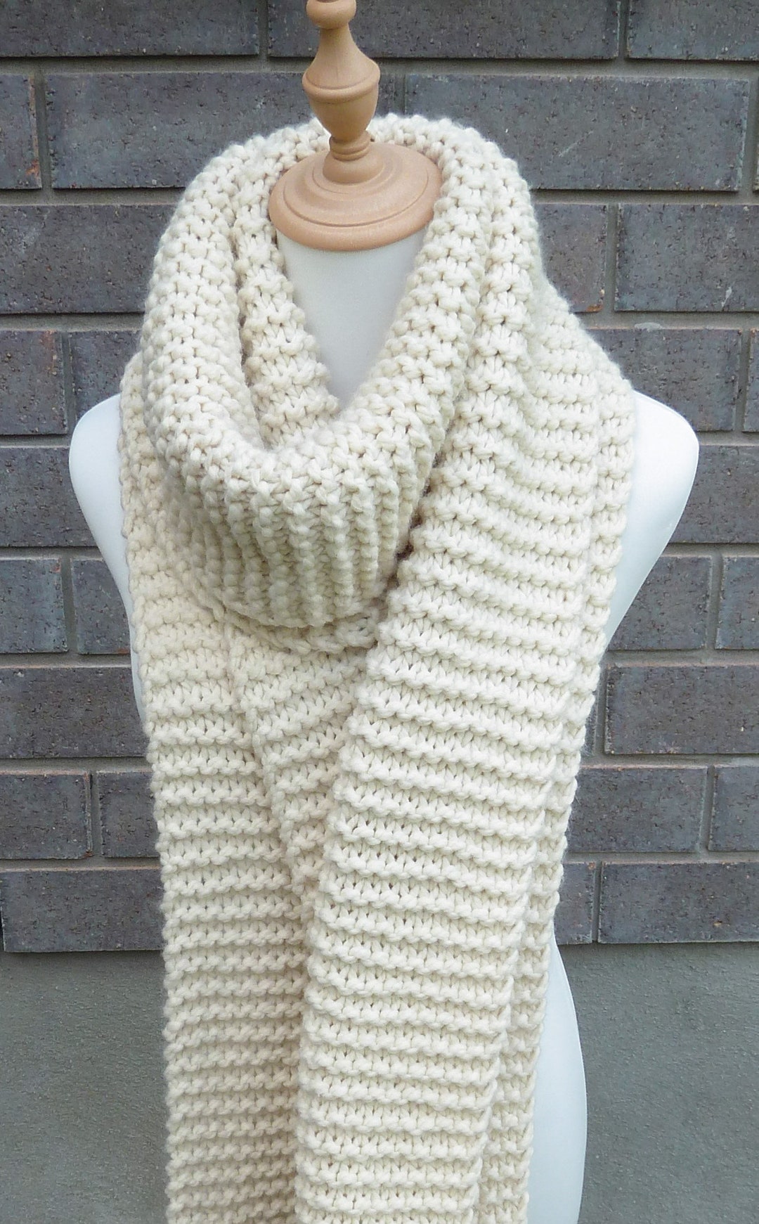 Oversized off White Wool Scarf - Cream Wool Scarf - Lambswool Scarf ...