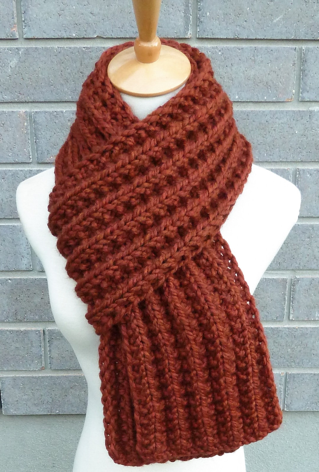 Spice Wool Scarf - Rust Orange Wool Scarf - Lambswool Scarf - Super ...