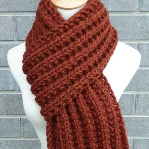 Spice Wool Scarf - Rust Orange Wool Scarf - Lambswool Scarf - Super ...