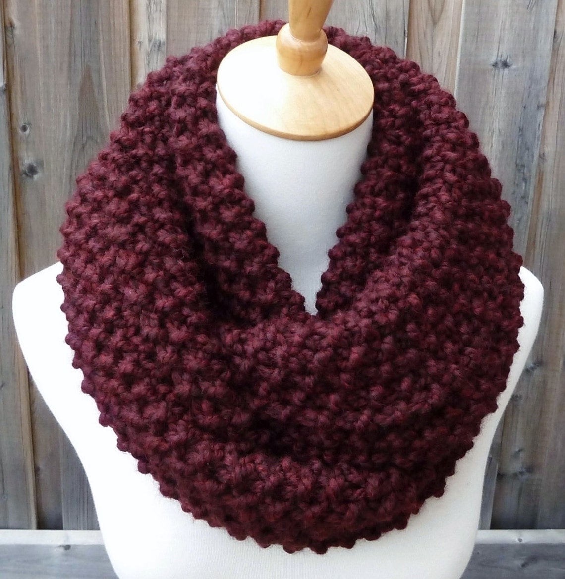 Burgundy Infinity Scarf Maroon Wool Infinity Scarf - Etsy