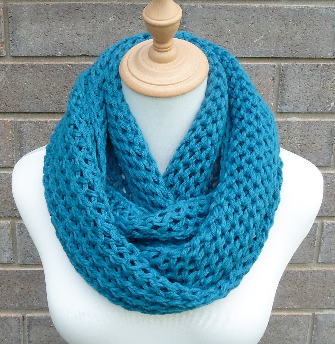 Merino Wool and Baby Lama Infinity Scarf Turquoise Infinity Scarf Teal ...