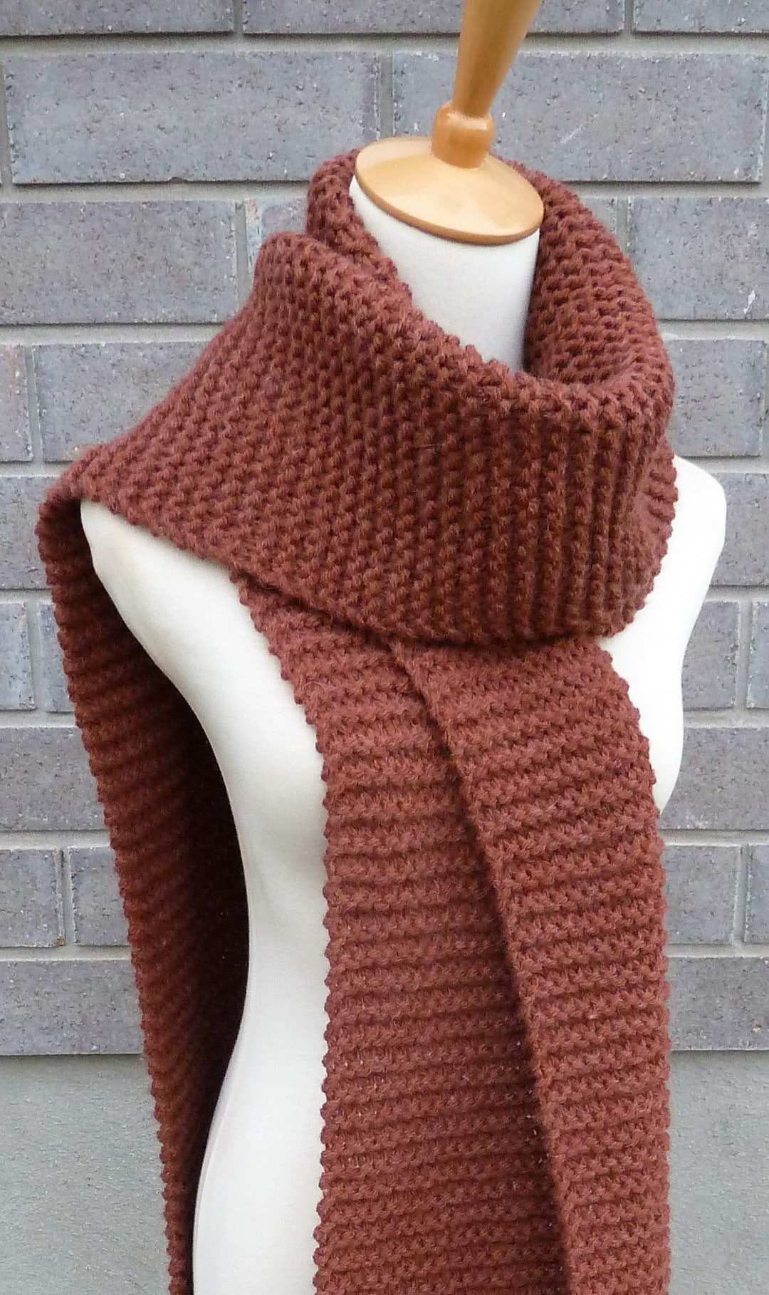 Oversized Spice Wool Scarf - Rust Orange Wool Scarf - Brick Red Wool ...