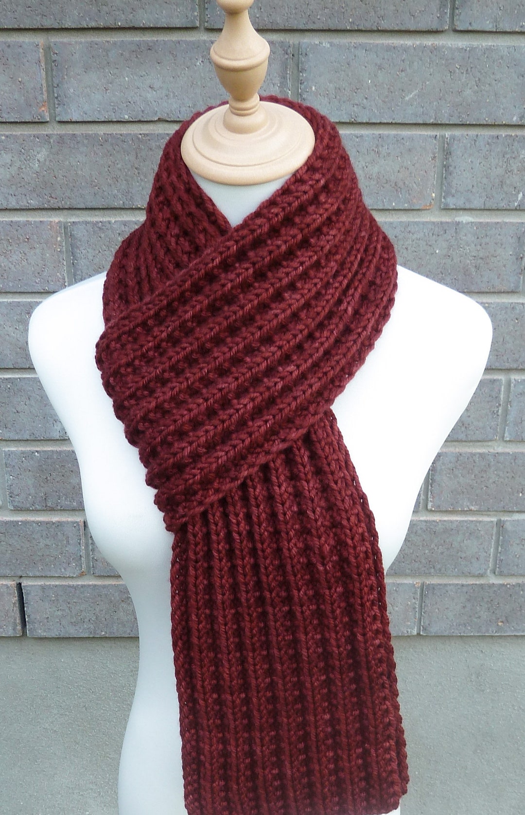 Malabrigo Chunky Merino Wool Scarf - Luxury Burgundy Merino Wool Scarf ...