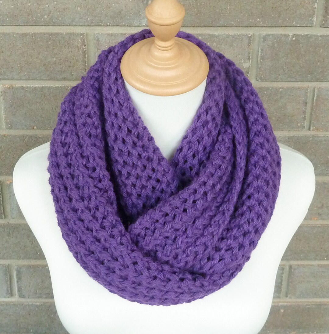 Merino Wool and Baby Lama Infinity Scarf - Purple Infinity Scarf ...