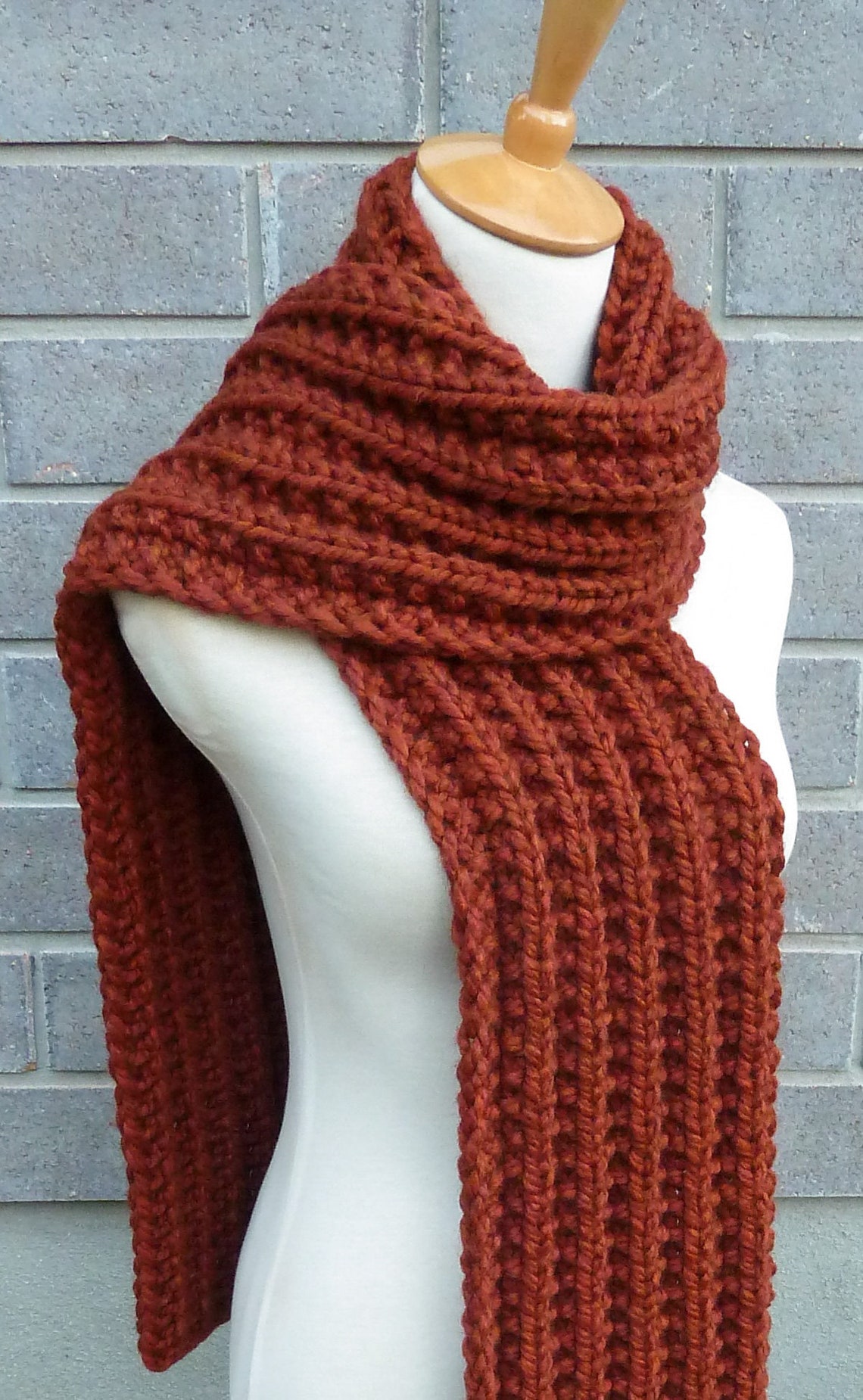 Spice Wool Scarf Rust Orange Wool Scarf Lambswool Scarf - Etsy