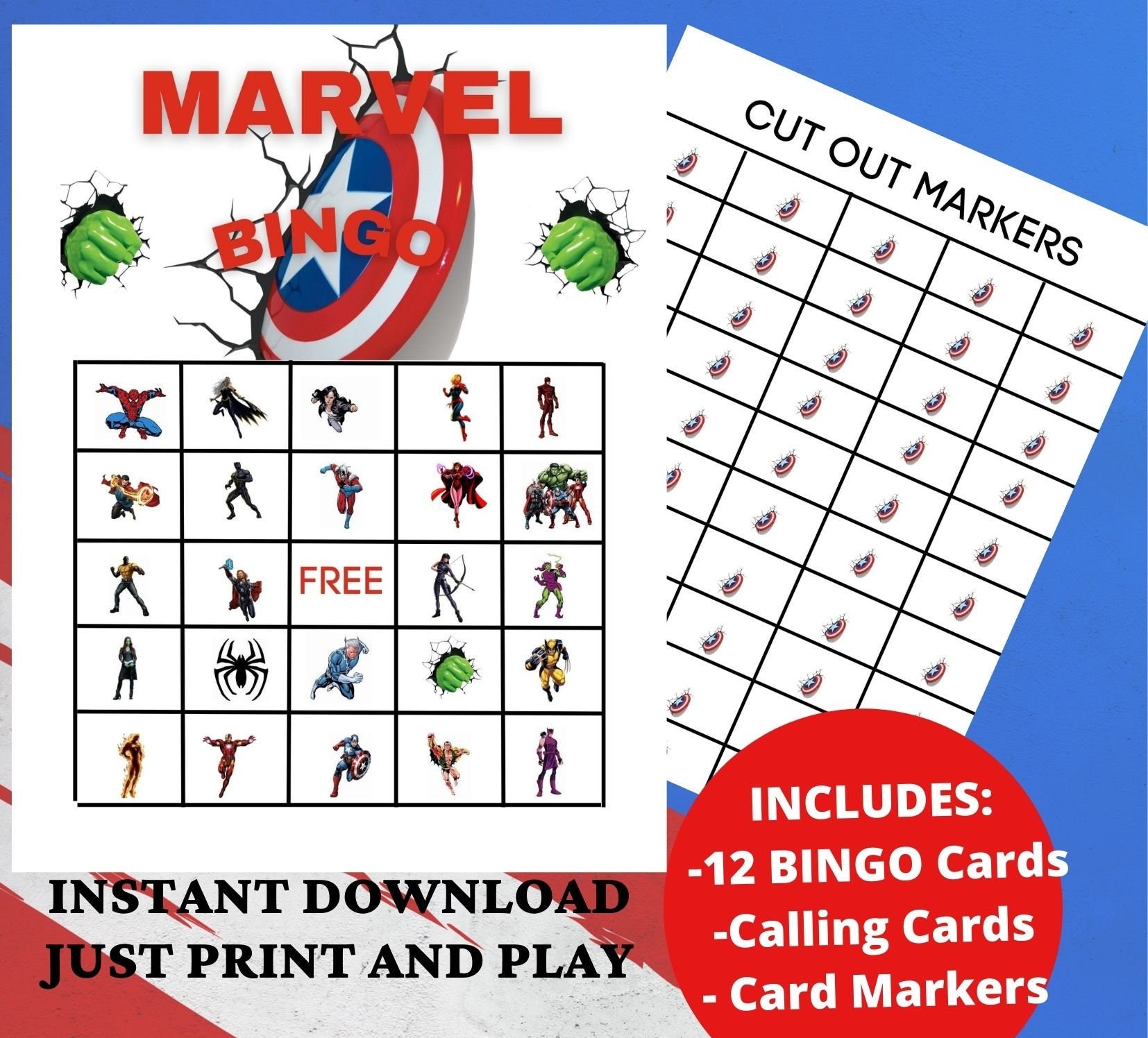 Marvel Bingo, Marvel Party Bingo, Printable Marvel BINGO Children's ...