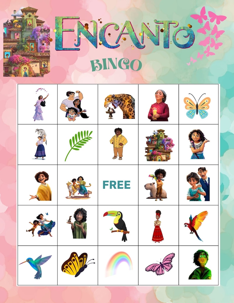 Encanto Bingo, Encanto Party Bingo, Printable Encanto BINGO Children's ...