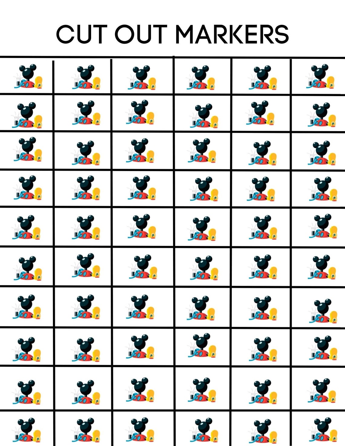 Mickey Bingo, Mickey Mouse Party Bingo, Printable Mickey and Friends ...