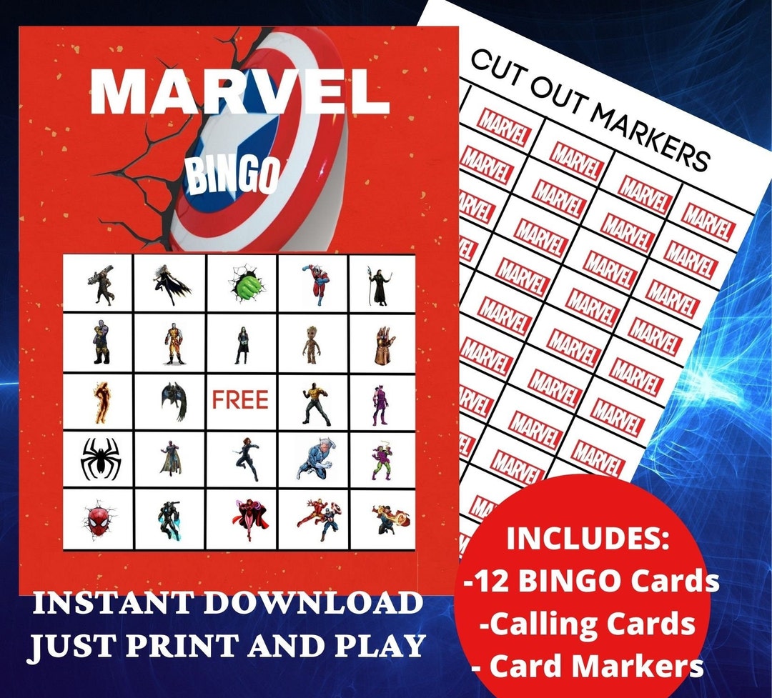 Marvel Bingo, Marvel Party Bingo, Printable Marvel BINGO Children's ...