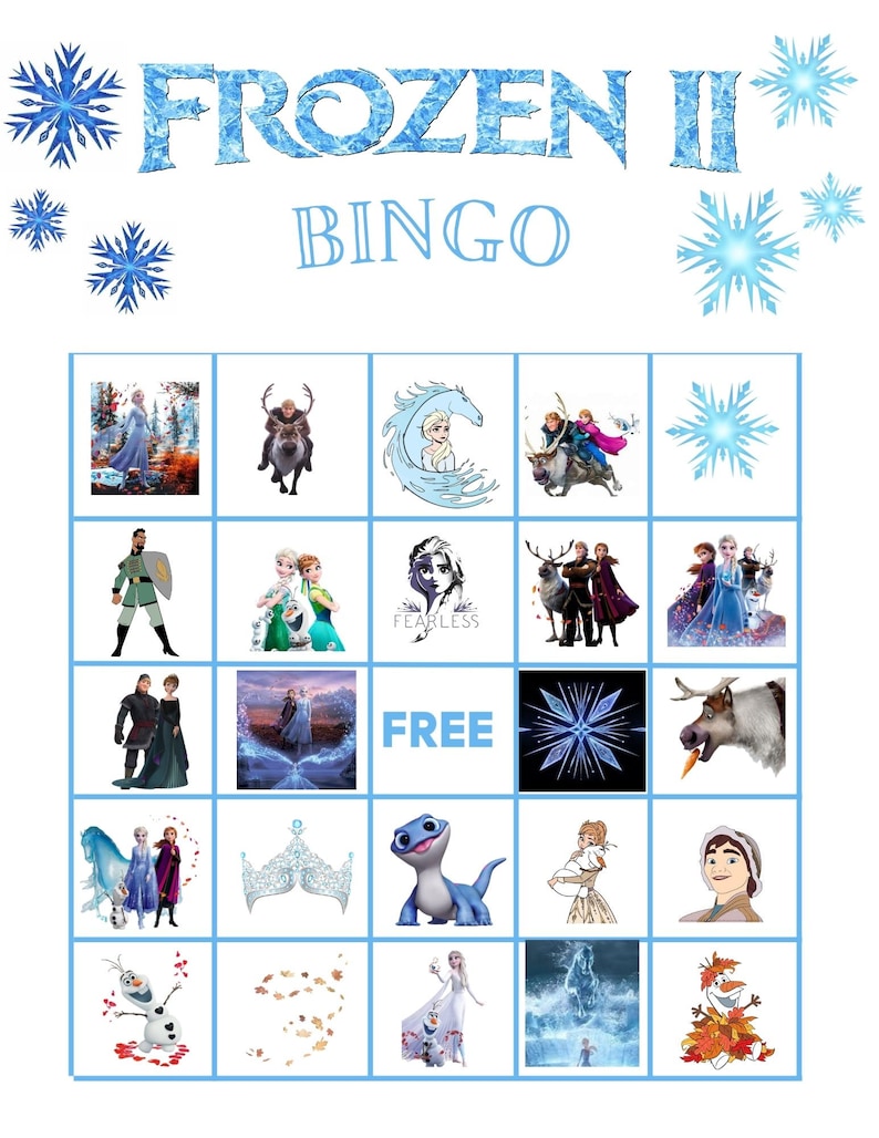 Frozen 2 Bingo, Frozen Party Bingo, Printable Frozen BINGO Children's ...