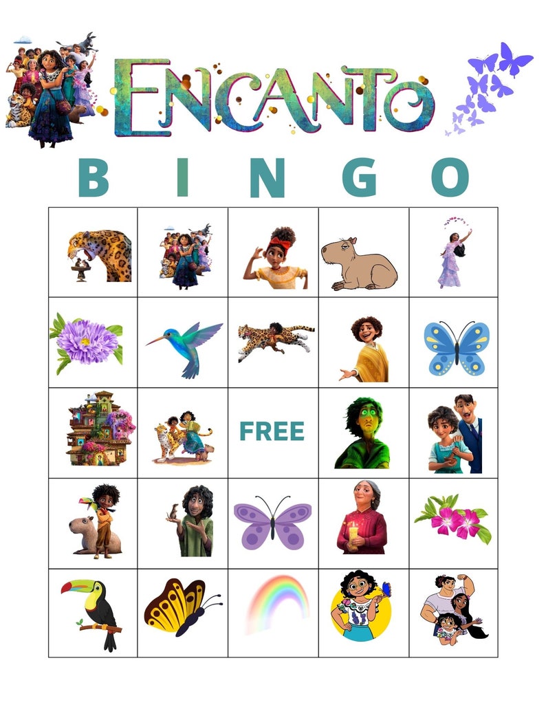 Encanto Bingo, Encanto Party Bingo, Printable Encanto BINGO Children's ...